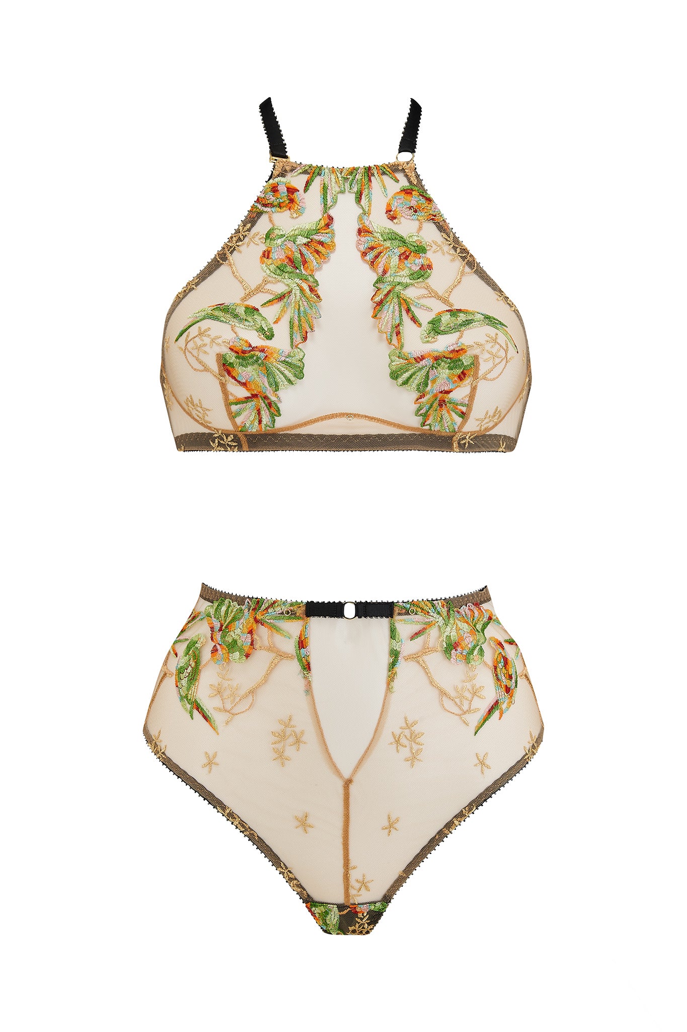 Pina Peep Bra | Sheer Embroidered Colourful Luxe Lingerie | Luxury ...