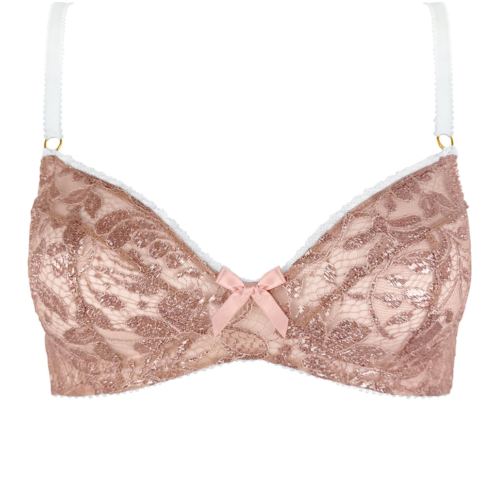 Lucy Ivory Bra | Luxury Rose-Toned French Lace Lingerie by Edge o ...