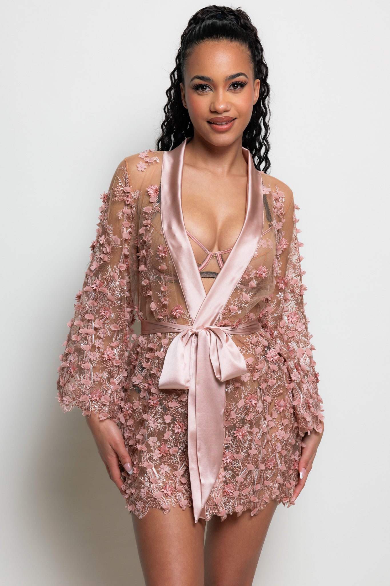 Junii Robe | Nude Pink Couture Luxury Lingerie | Designer Underwear + Gifts by Edge o' Beyond, UK