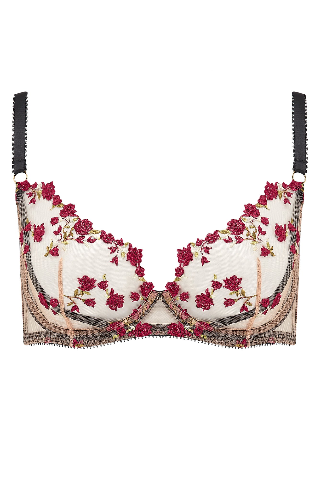 Charlotte en Rouge Brilliant Brief | Floral Embroidered Luxury Lingerie ...
