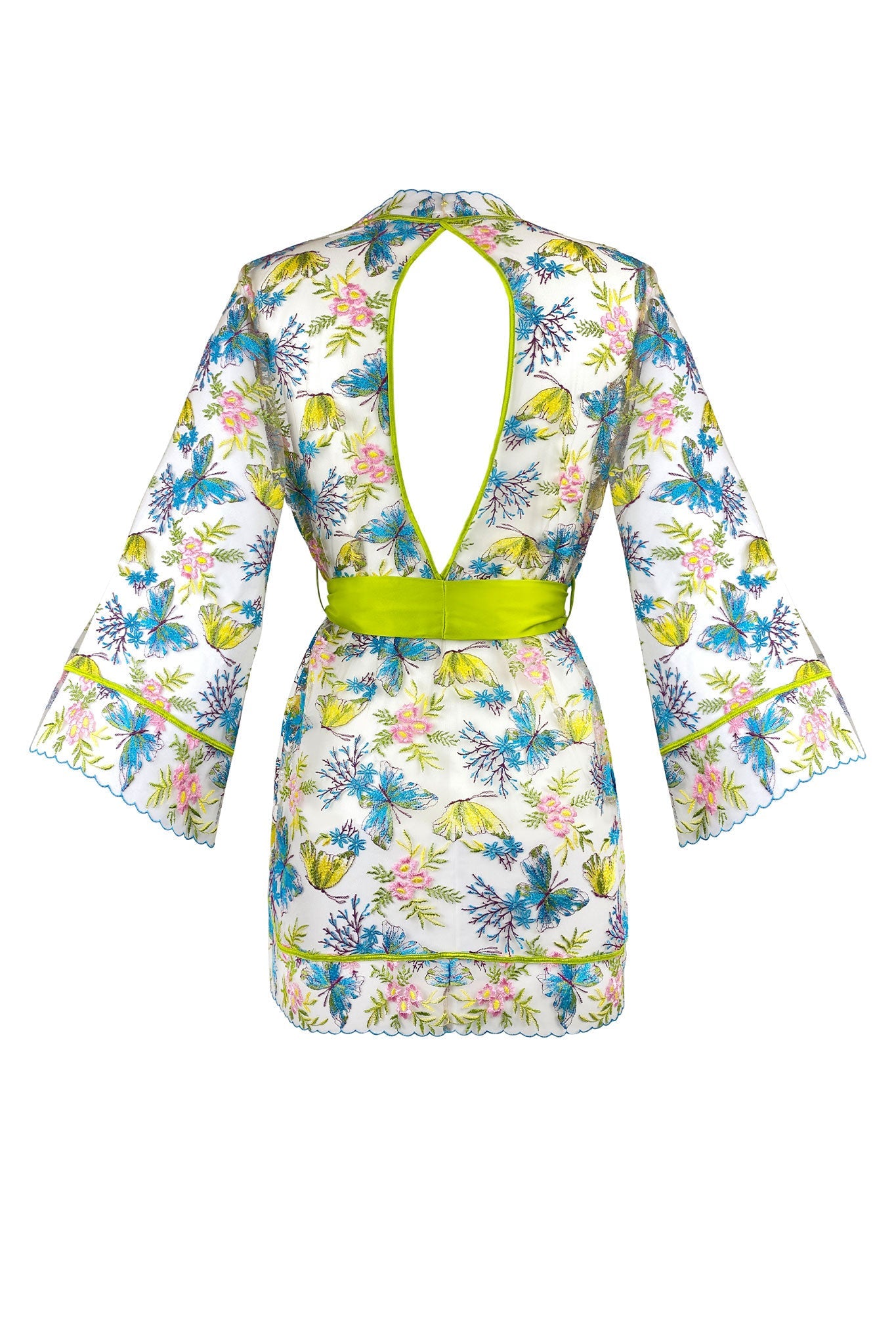 Keri Robe | Bright Embroidered Green Luxury Lingerie | Designer ...