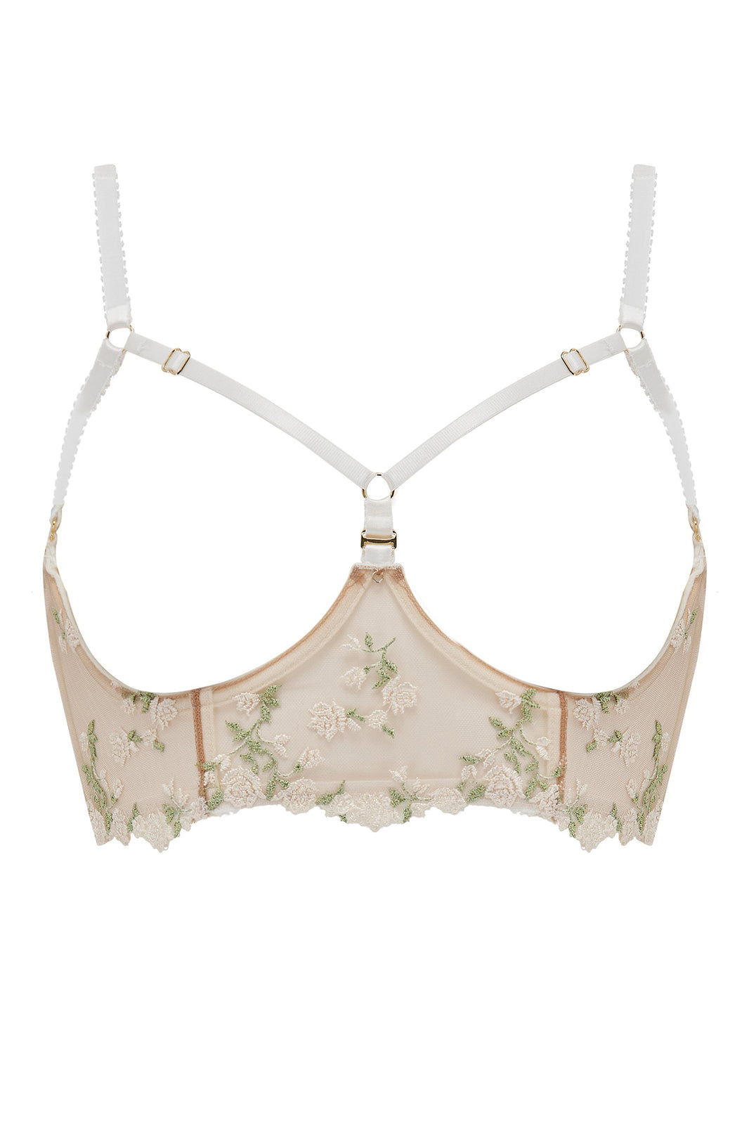 Charlotte Ivory Basque | Floral Embroidered Luxury Lingerie in White ...