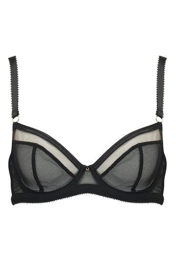 Marinette Black Cupless Basque | Everyday Luxury Lingerie—Sheer ...