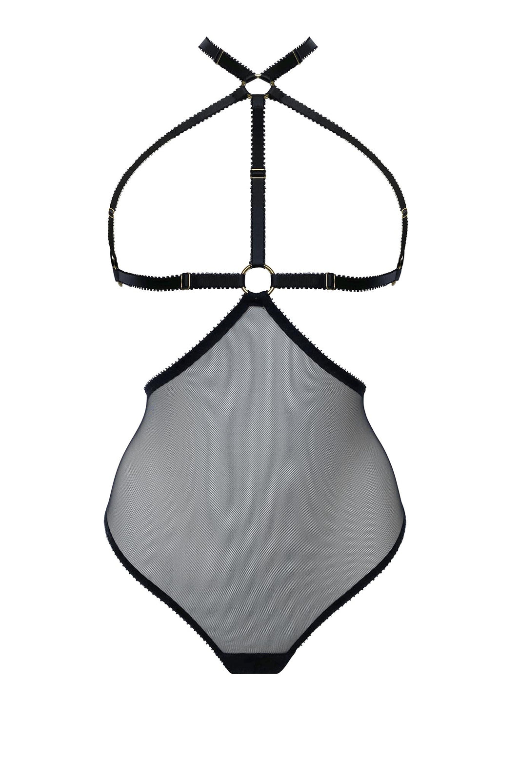 Marinette Black Cupless Basque | Everyday Luxury Lingerie—Sheer ...